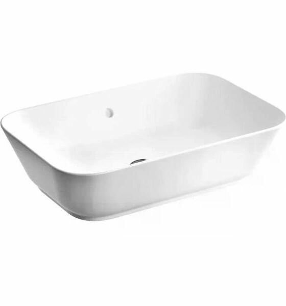 Раковина чаша VitrA Geo (Гео) 7425B003-0012 60 x 39 см накладная белая антибактериальное покрытие Hygiene (Хайджн)