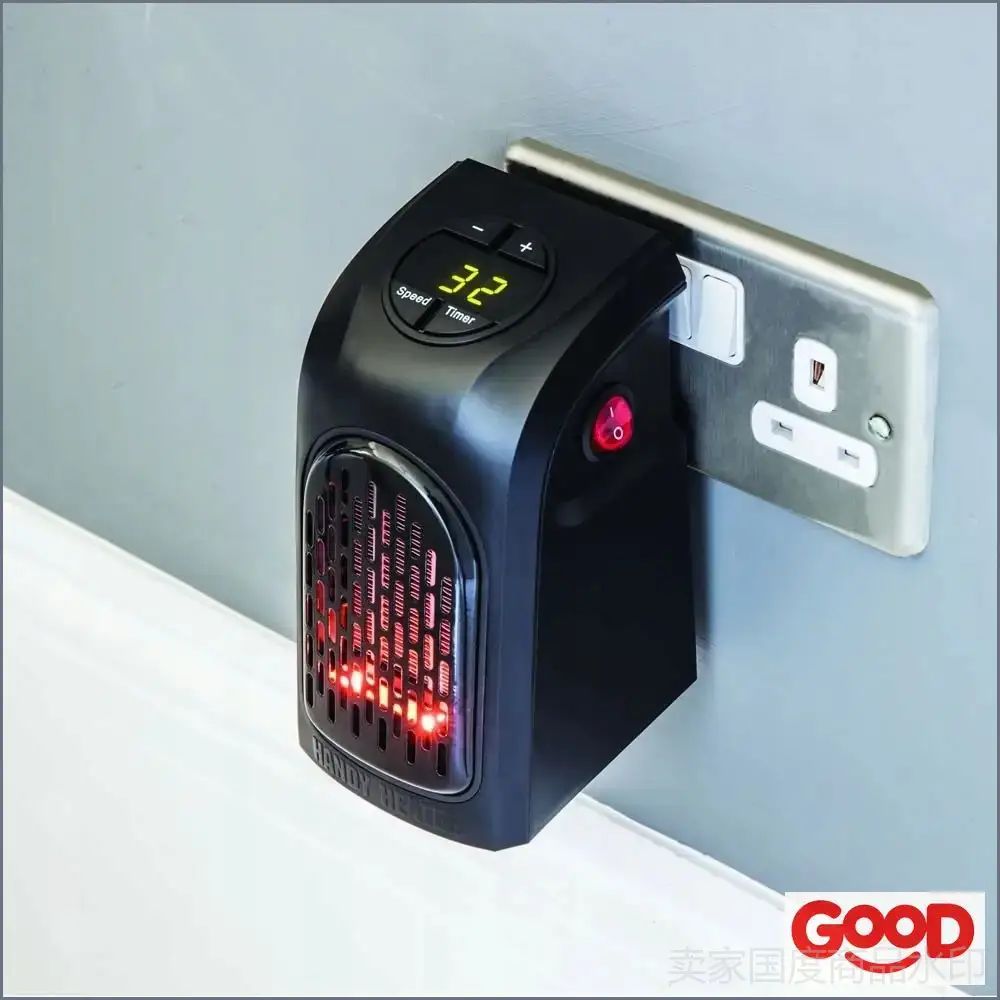 Компактный настенный тепловентилятор Handy Heater, премиумрежим экономии, мощность 400Вт, прогрев площади до 23 кв. м
