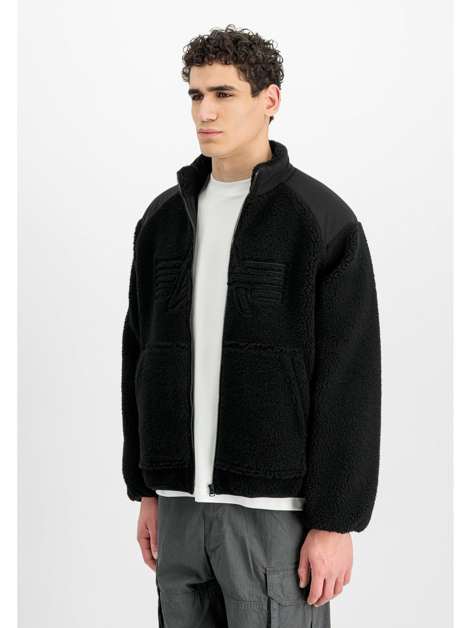 Куртка Alpha Industries COLD WEATHER JACKETS SHERPA LOGO JACKET Fleece черный, XL