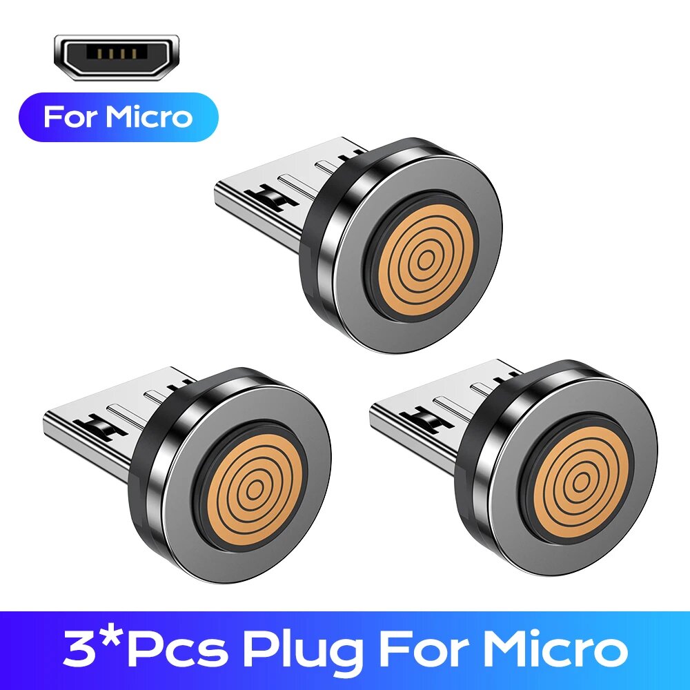 3шт. Магнитный кабель Micro USB, 1м, Only 3tip for Micro