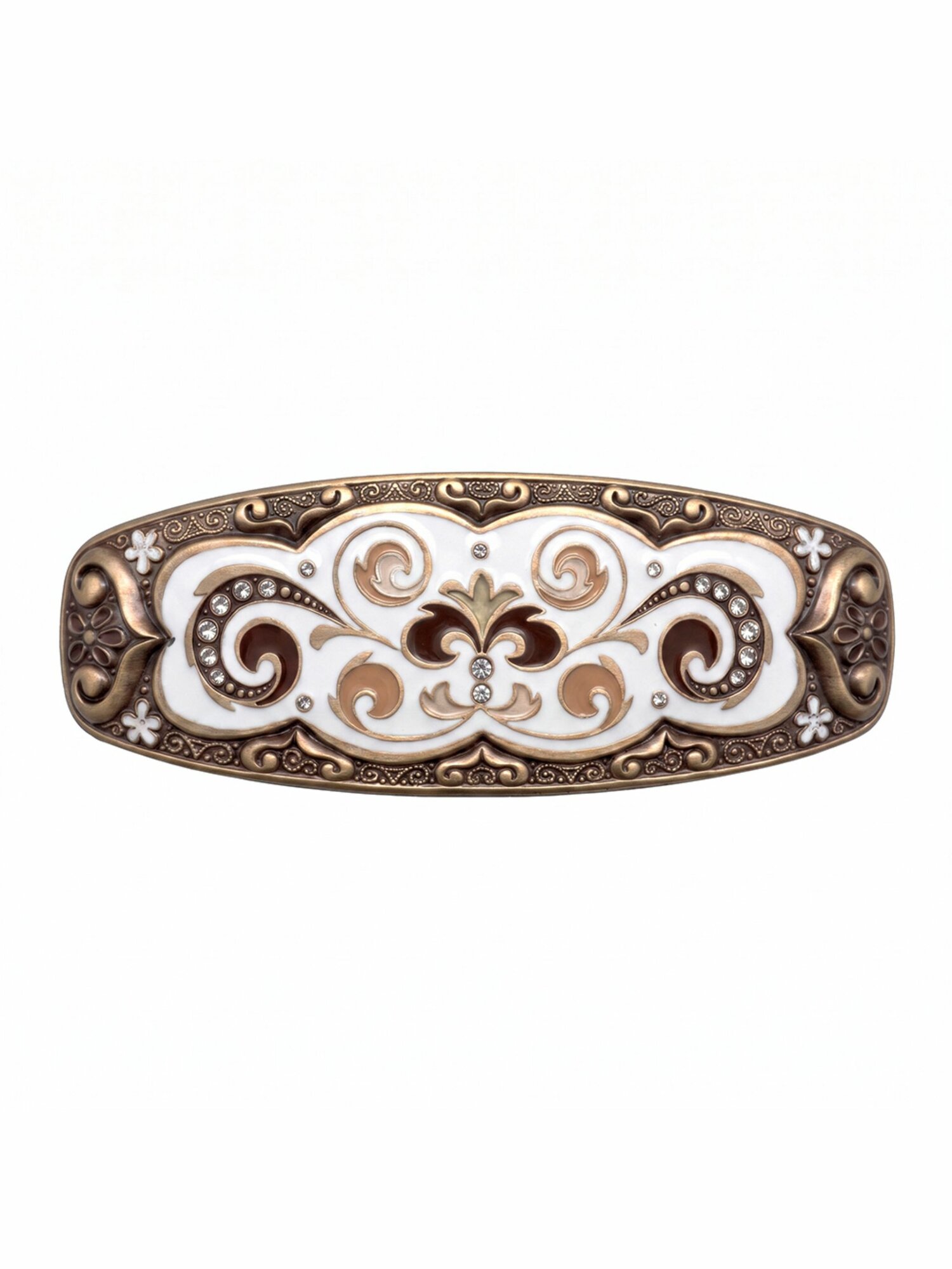 Clara Bijoux Заколка-автомат для волос 8.8 см Baroque, латунь, дизайнерская ручная роспись эмалью, Испания