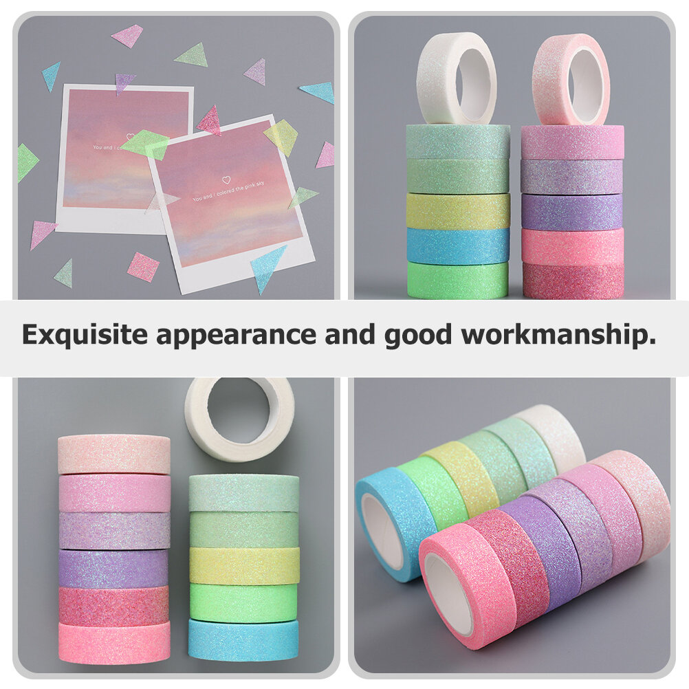 12 Рулонов Цветной Ленты Washi Для Упаковки Подарков И Декора Размер 200X1 5Cm