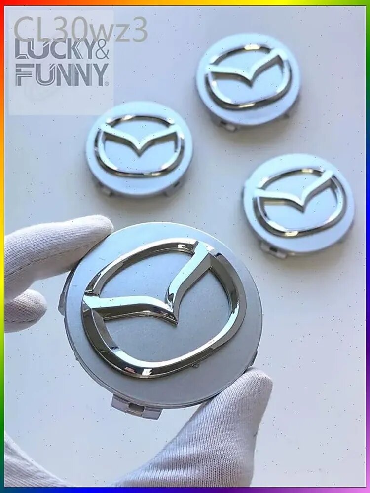 Логотип колеса на диски Mazda 56 мм, заглушки на диски Мазда 4 шт.