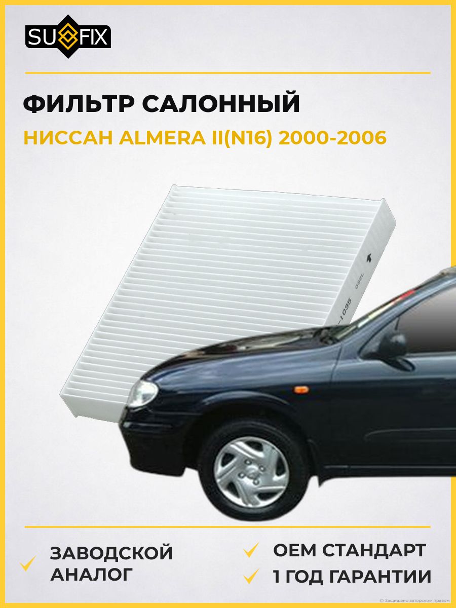 Фильтр салонный SUFIX SS1035 Ниссан Альмера II Nissan Almera II N16 2000-2006