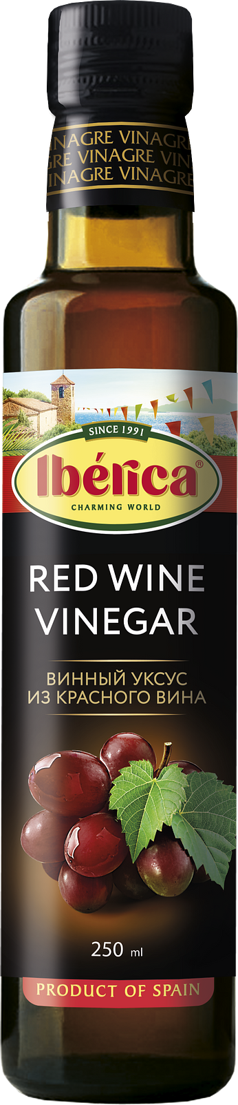 Упаковка из 4 бутылок Уксус IBERICA винный из красного вина с/б 0,25л