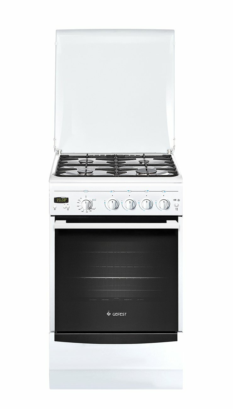 Газовая плита Gefest Брест ПГ 5100-03 58 см, 52 л, 4 конфорки, белый