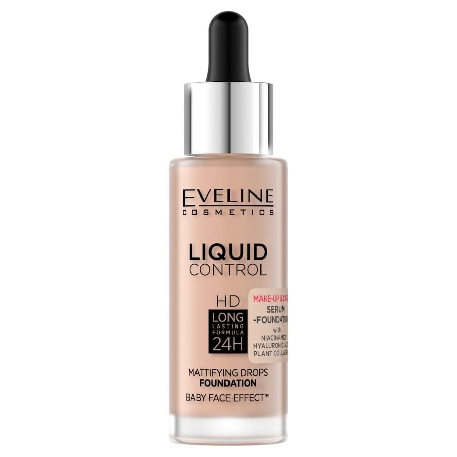 Тональный крем Eveline Cosmetics Liquid Control HD Long Lasting Formula 24H, № 003, ivory beige, 32 мл