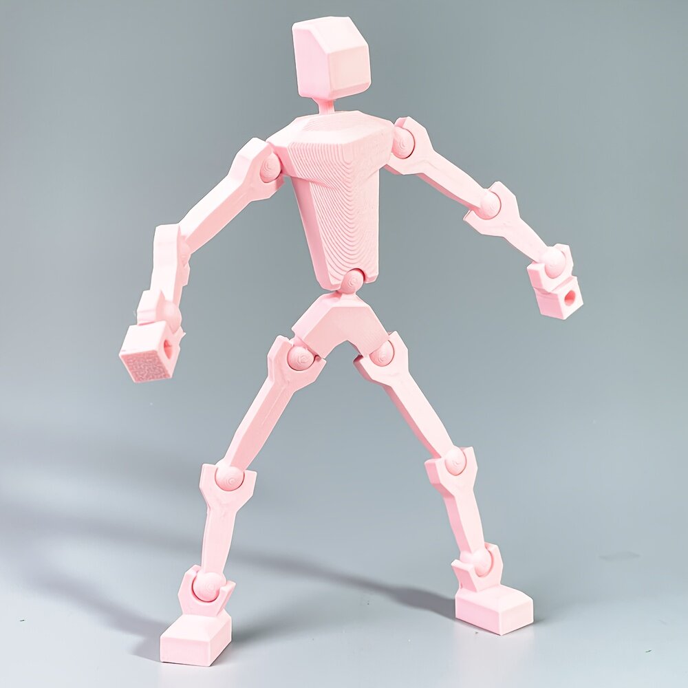Фигурка робота из пластика, розовая, 1 шт, 3D печать, сидит и стоит, коллекционная статуэтка, подарок и декор для вечеринки, автомобиля, офиса и праздников