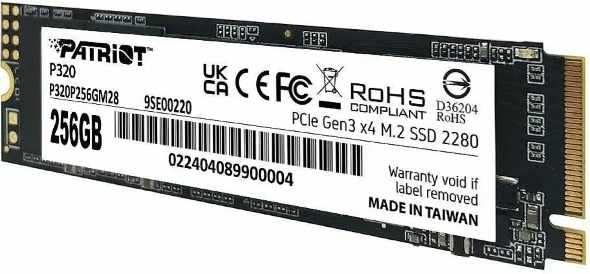 Накопитель PATRIOT SSD M.2 2280 256GB P320P256GM28