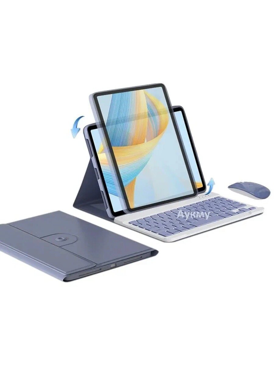 Чехол с клавиатурой для планшетного Xiaomi Redmi Pad SE, 11" 2023 Вращающаяся магнитная cлучай c мыши