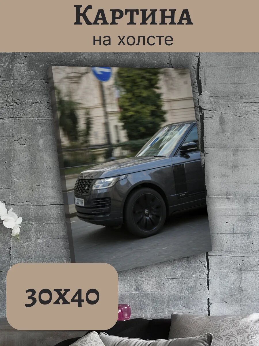 Картина Рендж Ровер Range Rover 30x40 динамичный городской