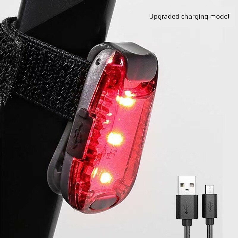 USB-перезаряжаемый задний фонарь для велосипеда с 3 светодиодами, красный цвет для безопасности ночного катания