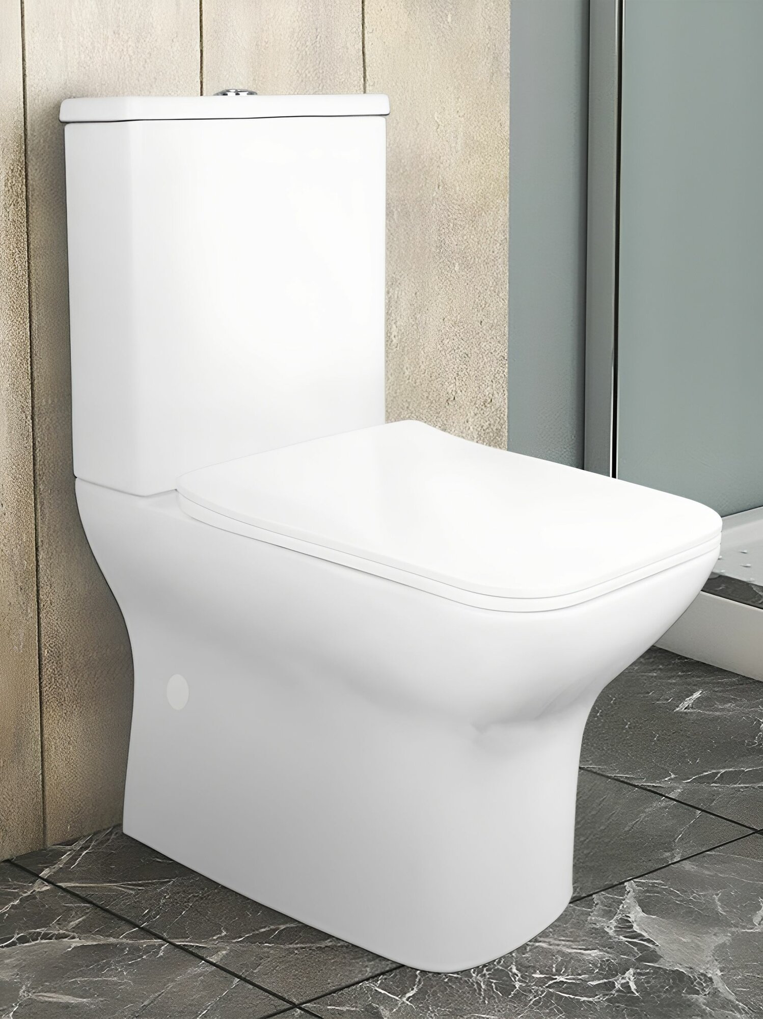 Унитаз-компакт Azario Fresco AZ-8302 безободковый с бачком с сиденьем микролифт белый
