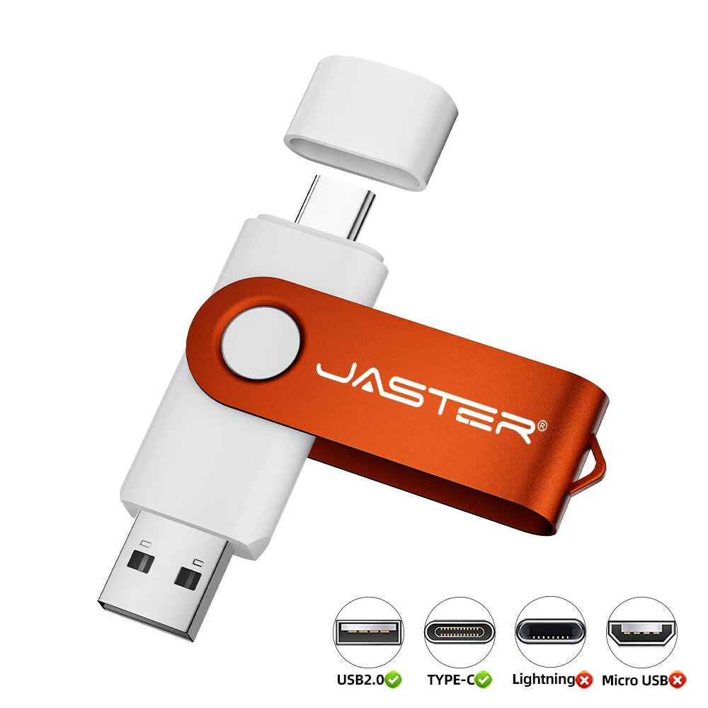JASTER P059 128 ГБ USB-флешка 4-в-1 оранжевая