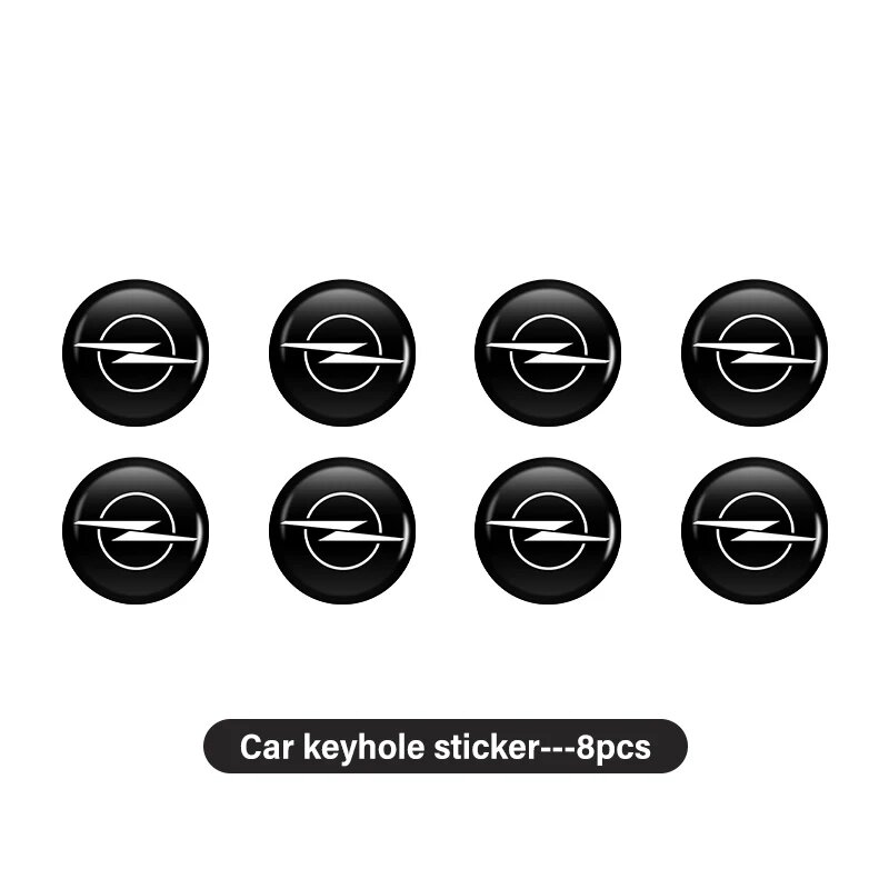 Для Opel: Эмблема-наклейка на ключ 14 мм, аксессуар для брелока, декор для Corsa OPE-07W-14mm-8PCS