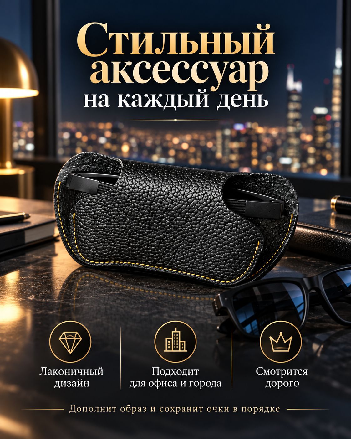Футляр для очков натуральная кожа — фото 1