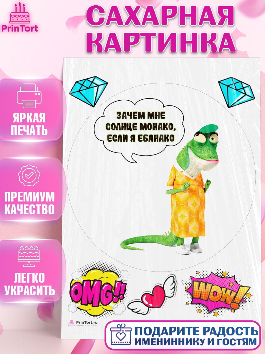 Сахарная картинка для торта Девушке. Украшения для торта девушке на День Рождения. Декор для выпечки PrinTort