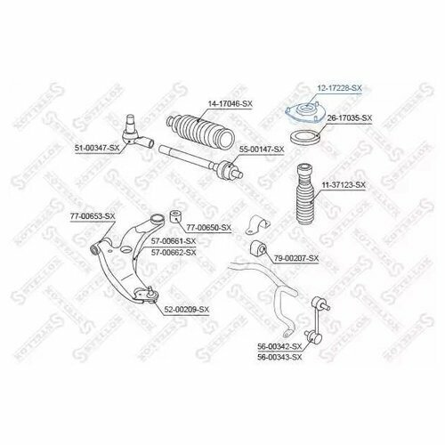 Опора переднего амортизатора Stellox 1217228sx