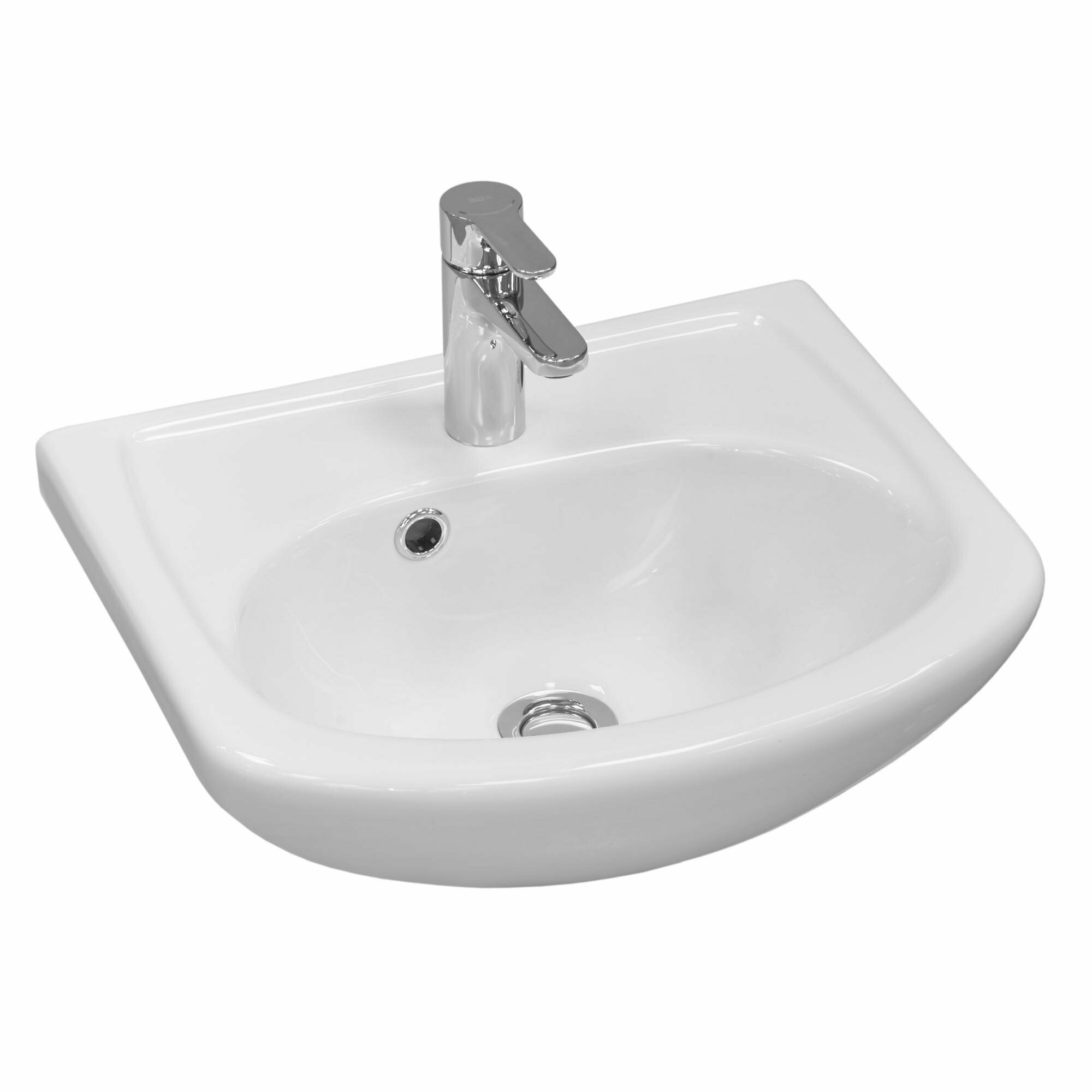 Раковина Aquaton Азов 45 1WH112449 450х380х170 накладная, перелив, отв. под смеситель, цвет: белый