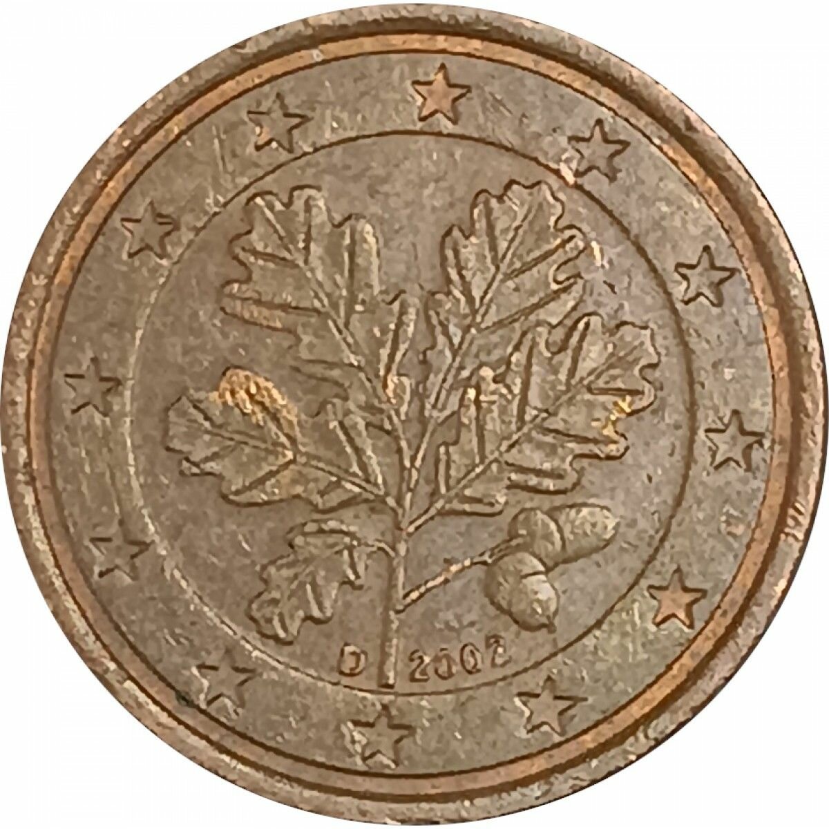 2 евроцента 2002 Германия D из оборота