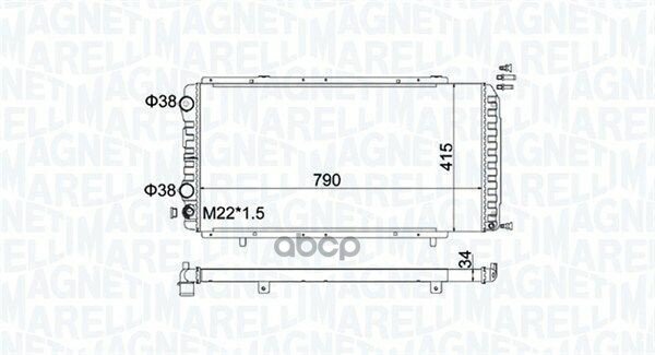 Радиатор [790x409] CITROEN Jumper 04/02->, FIAT Ducato 11/00->, PEUGEOT Boxer 04/02-> MAGNETI MARELLI арт. 350213180900
