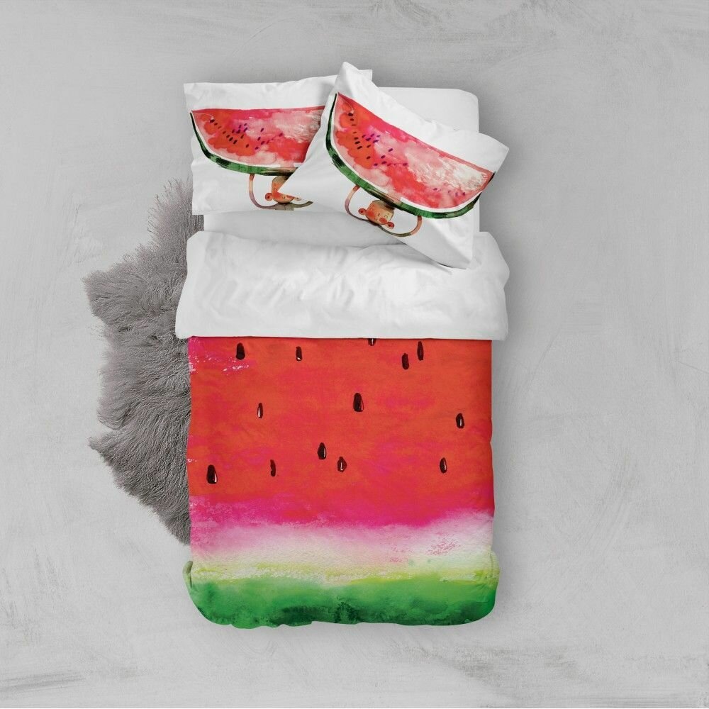 Арт комплект постельного белья Арбузный день Семейный, 50/70
