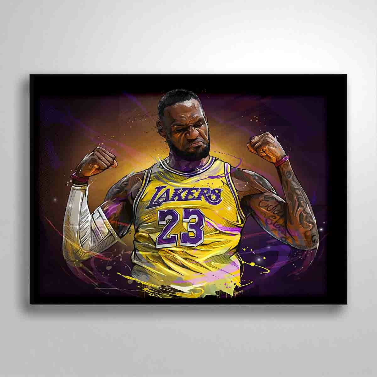 Постер без рамы/Картина на стену/Баскетбол NBA Леброн Джеймс НБА «Лос-Анджелес Лейкерс» Артовый LeBron James
