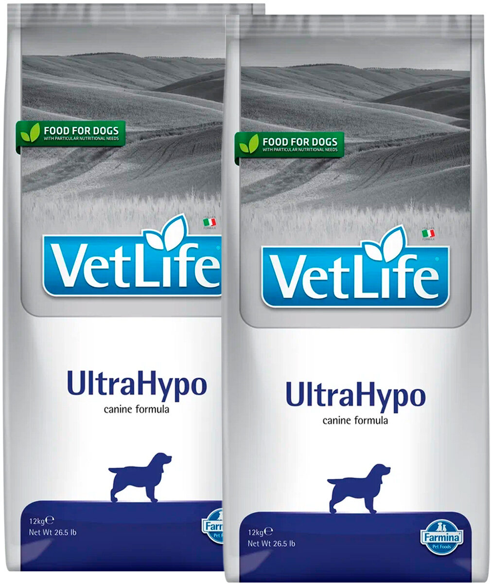 FARMINA VET LIFE CANIN ULTRAHYPO для взрослых собак при пищевой аллергии (12 + 12 кг)