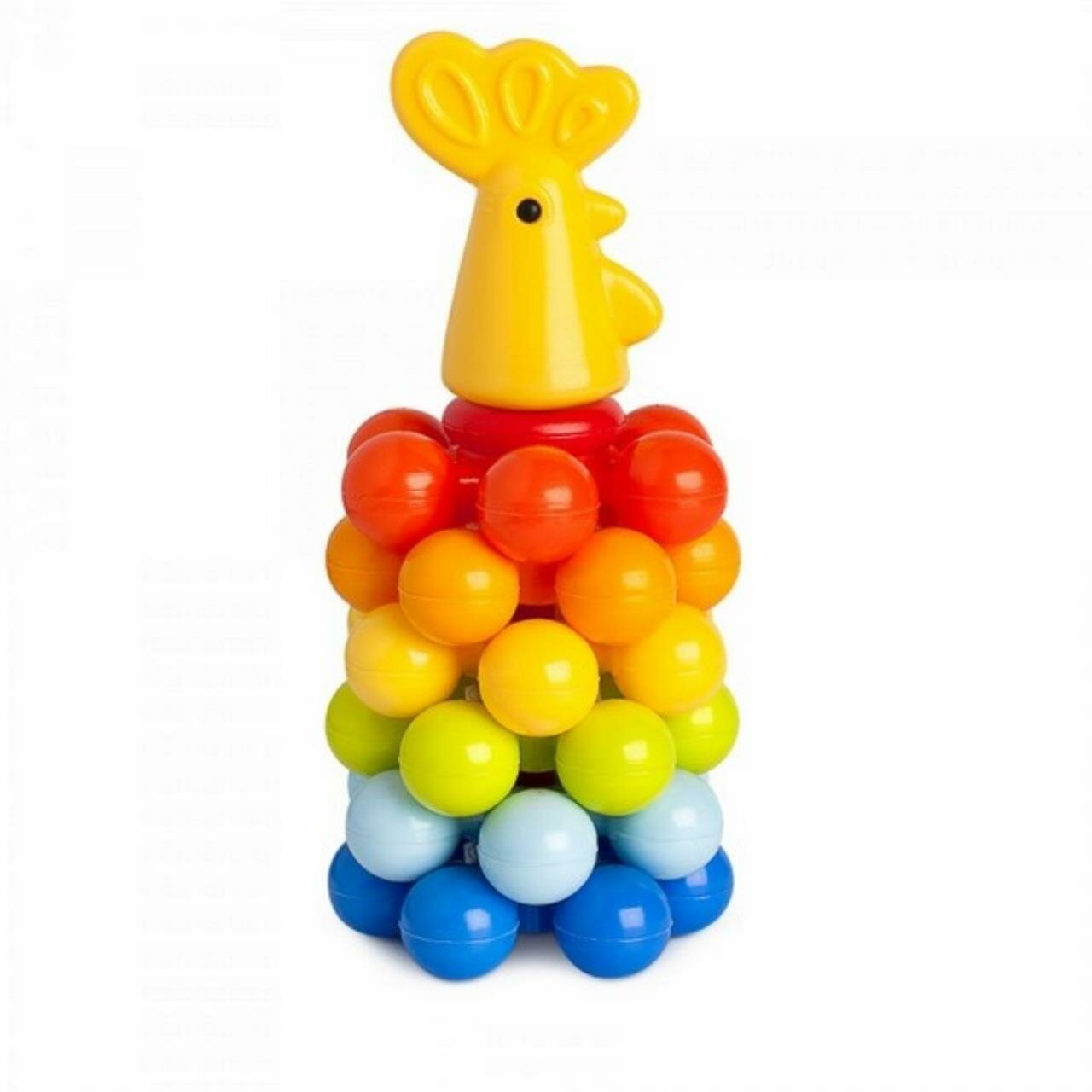 Пирамида-мини "Петушок" с шариками, 20 см (в сетке, 8 дет.), 19x9x9 см