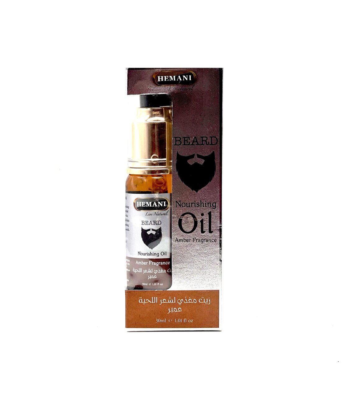 Масло для ухода за бородой с ароматом амбры "Beard Nourishing Oil" Hemani, 30 мл