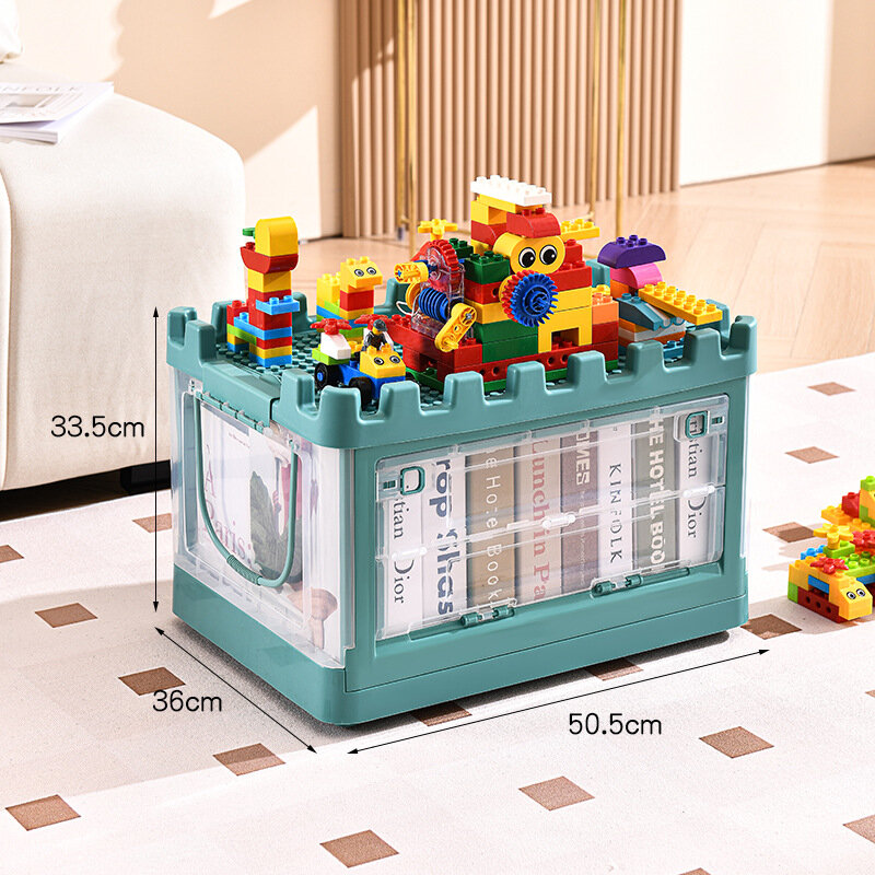 Большая коробка для хранения блоков Lego, контейнер для игрушек, прозрачный пластиковый органайзер для детских книг и настольных вещей