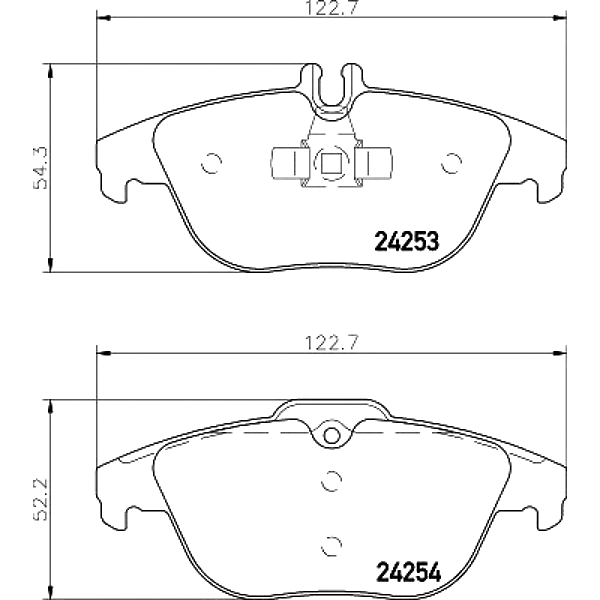 HELLA 8DB355012-741 (0054200720 / 0054204220 / 0054204320) тормозные колодки дисковые, задняя ось