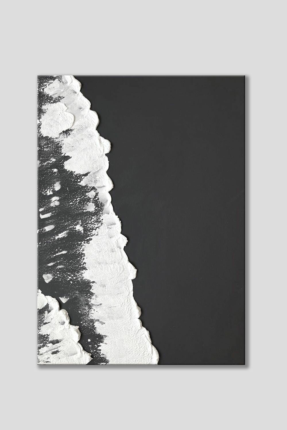 Картина на холсте ручной работы DECORMARKT Черно-Белые Волны, 50х70 см