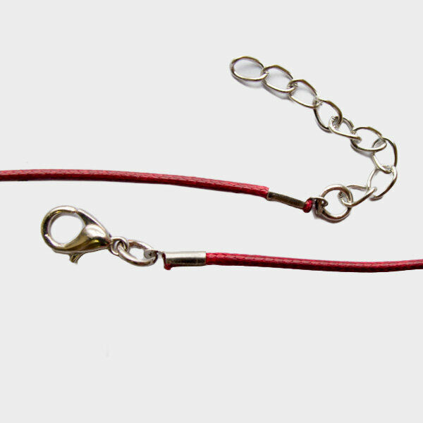 Шнур синтетический вощеный, полиэстеровый, около 1.3мм, бордовый, 44 см, готовый