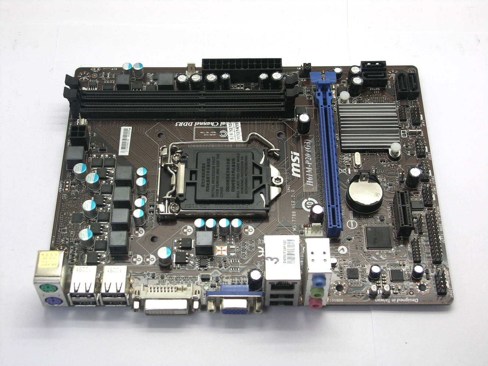Материнская плата S-1155 MSI H61M-P20, G3, H61/2xDDR3/GbLAN/Sb/VGA/DVI-D/mATX
