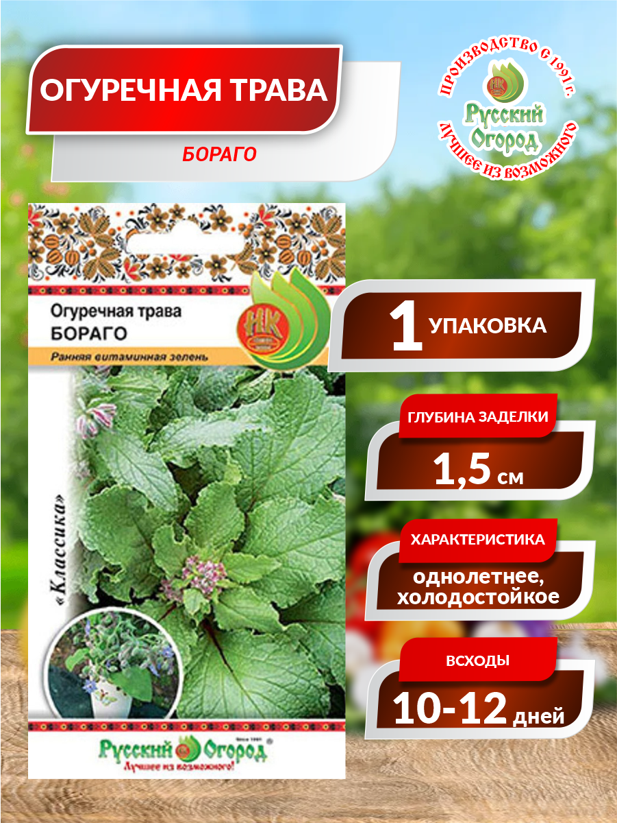 Семена Огуречная Трава Бораго Однолетние 0,5 гр.