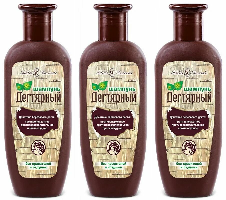 Невская косметика Шампунь для волос Дегтярный, 400 мл, 3 шт