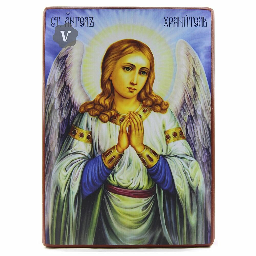 Православная икона Ангел Хранитель, деревянная иконная доска, левкас, ручная работа