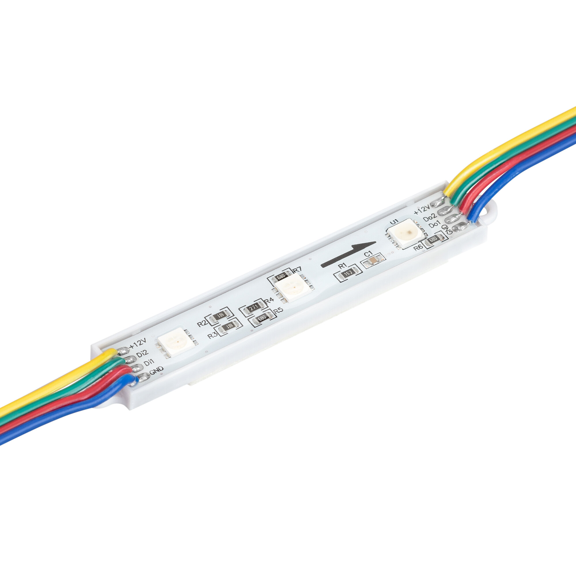 Модуль Arlight Модуль управляемый SPI-B3 12V RGB-RAM (0.6W, IP66, 120 deg) (Arlight, Пластик, 3 года), 100шт