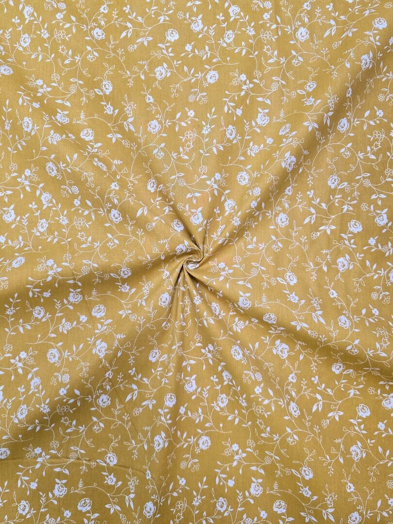 Ткань Перкаль Тейково "Плетистая роза на горчице",100*150см