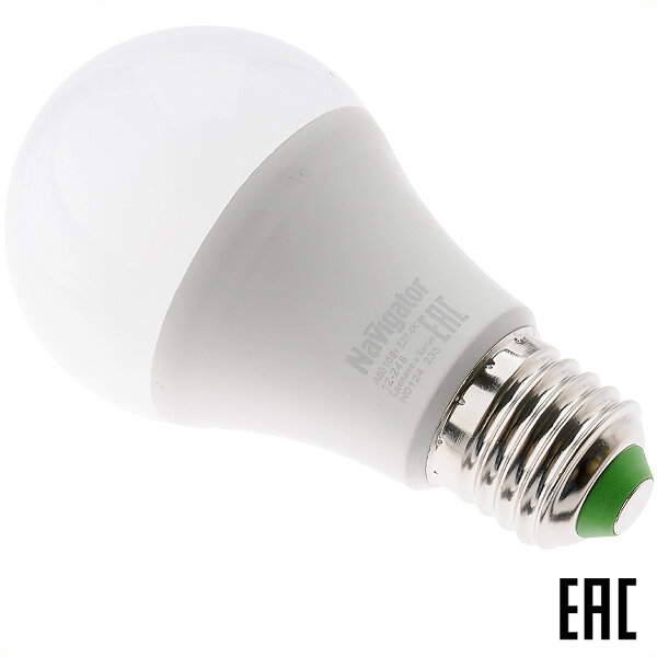 Лампа светодиодная «груша» Navigator холодный белый свет 10Вт 61475 NLL-A60-10-12/24-4K-E27 4000К 12-24В AC/DC (2 шт. в комплекте)