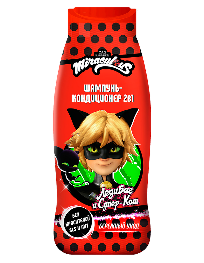 Miraculous Леди Баг И Супер Кот - Бережный Уход Шампунь-кондиционер 2 в 1 для детей 400 мл.