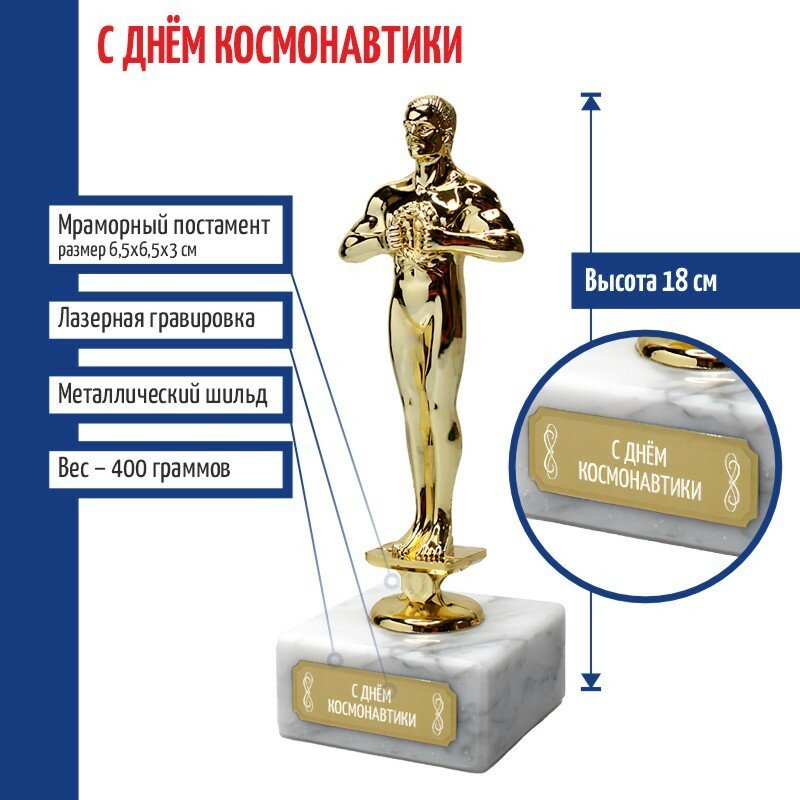 Награда "С днём космонавтики" (18 см)
