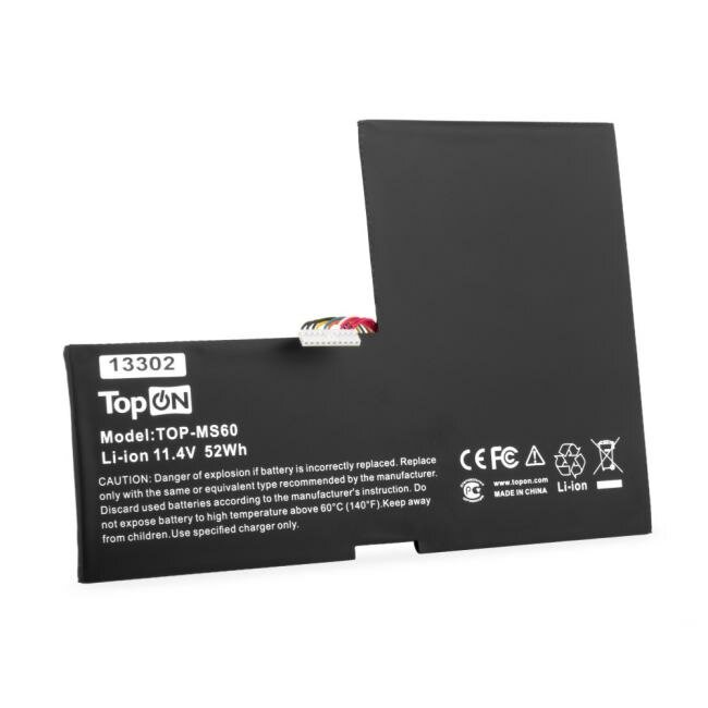 TopON TOP-MS60 Аккумулятор для ноутбука MSI GS60. 11.4V 4500mAh. PN: BTY-M6F