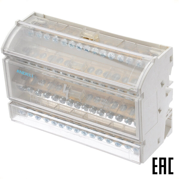 Блок шин ADL16-275 4 полюса 125А 4 шины 15 присоединений ANDELI