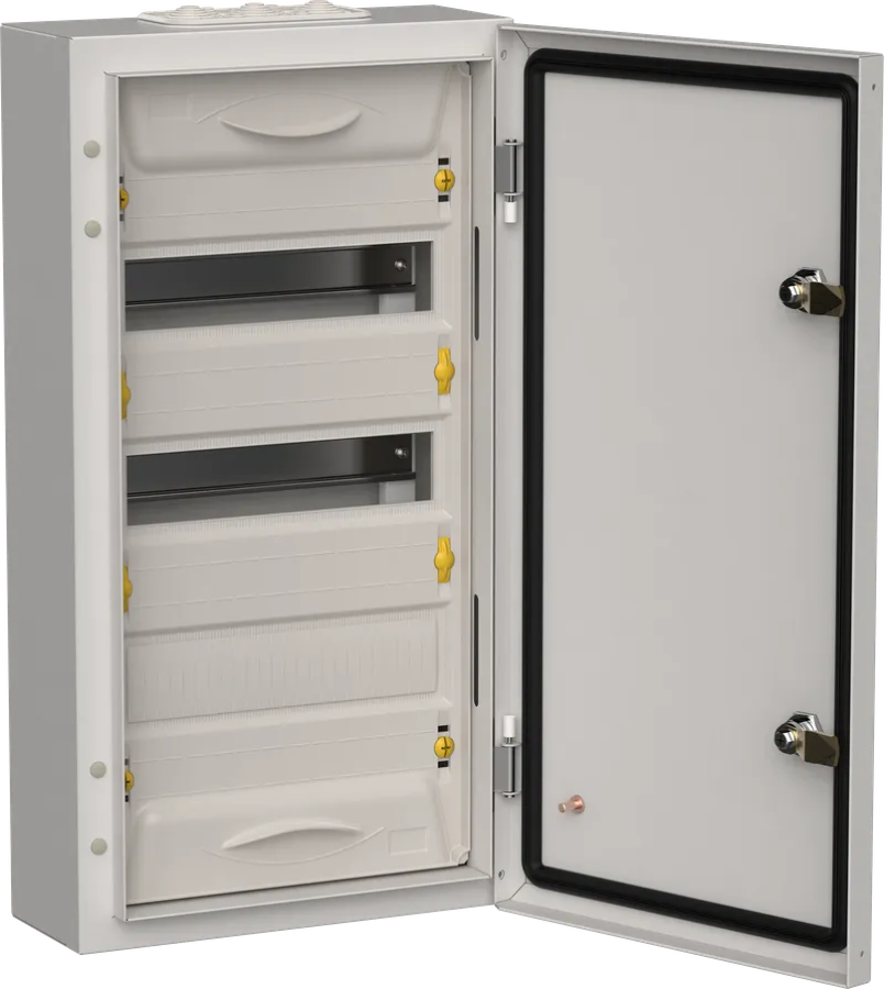 Щит распределительный IEK / ИЭК TITAN 5 ЩРН 36, стальной серый, 36 модульных расстояний 3 ряда, степень защиты IP54, размером 585х310х140мм / электрика