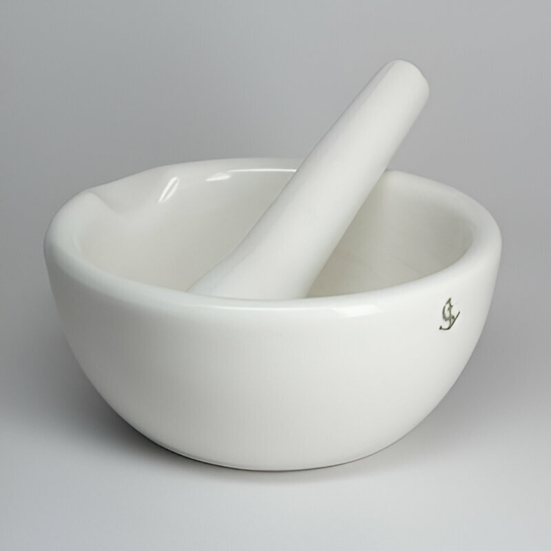 Ступка Натуральные пигменты фарфоровая с пестиком 100 мм