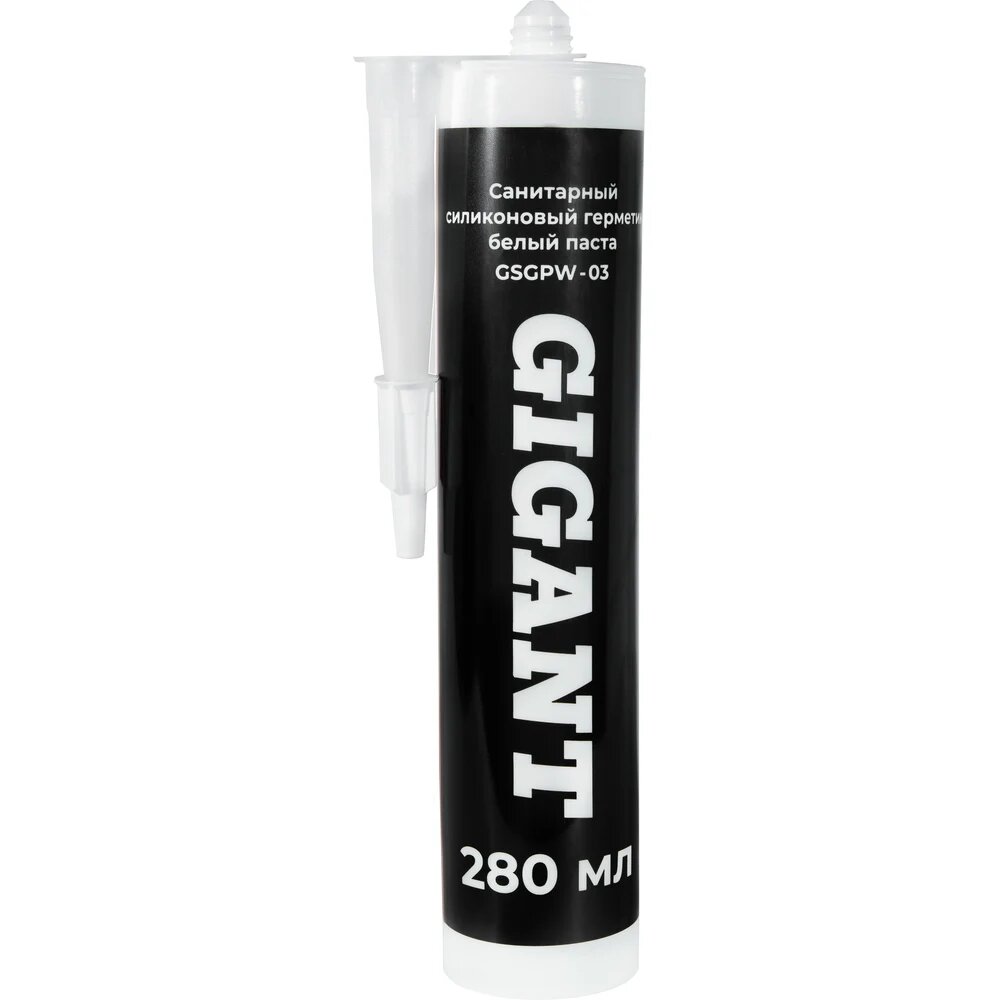 Санитарный силиконовый герметик Gigant белый, паста 0,28 л GSGPW-03