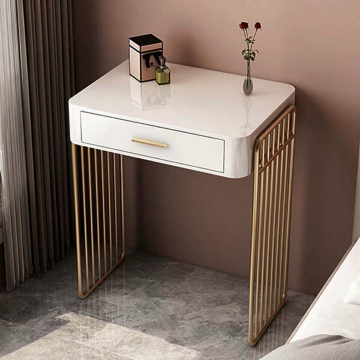 Туалетный столик Orly (Стол 65см / белая столешница, без зеркала и пуфа)