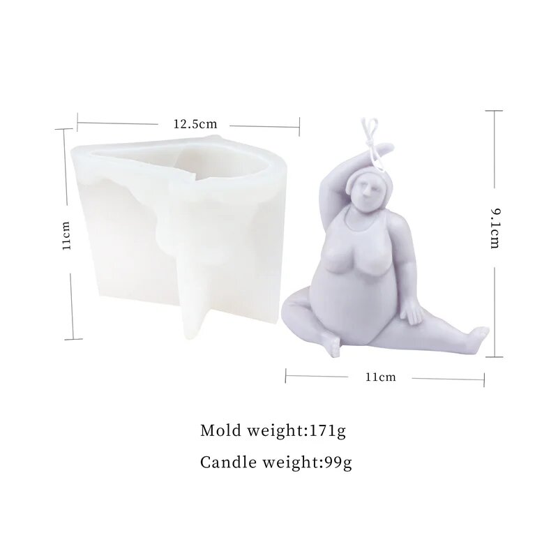 Силиконовая форма для свечей "Женская фигура", Mold 5, Белый